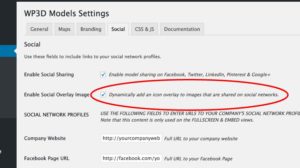 Enable Social Overlay Images - WP3D Models - WordPress Plugin