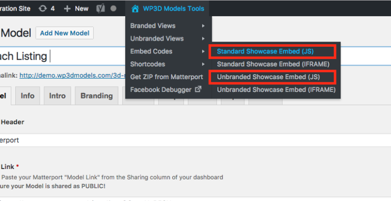Responsive Model Embed Code - WP3D Models - WordPress Plugin