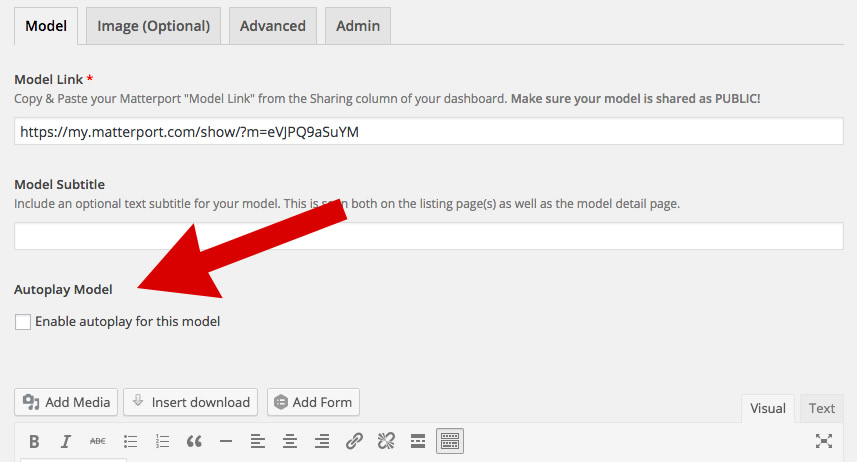 Enable Model Autoplay - WP3D Models - WordPress Plugin